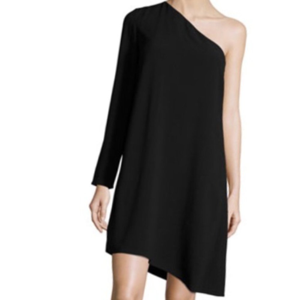 Theory One Shoulder Asymmetrical Dress - Gem